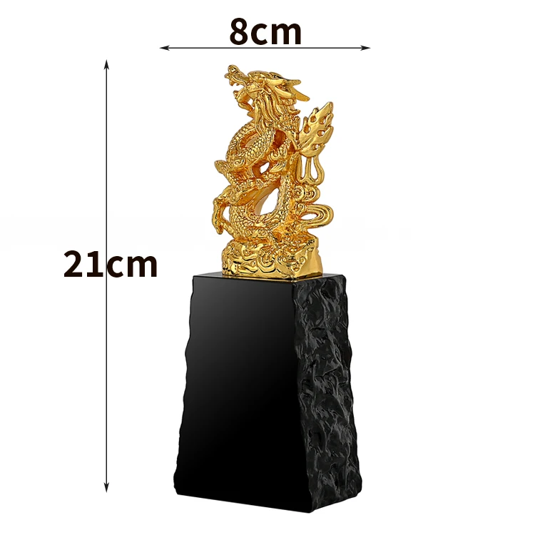 Gold Dragon Trophy Zodiac Dragon Crystal Trophy Award Championship ...