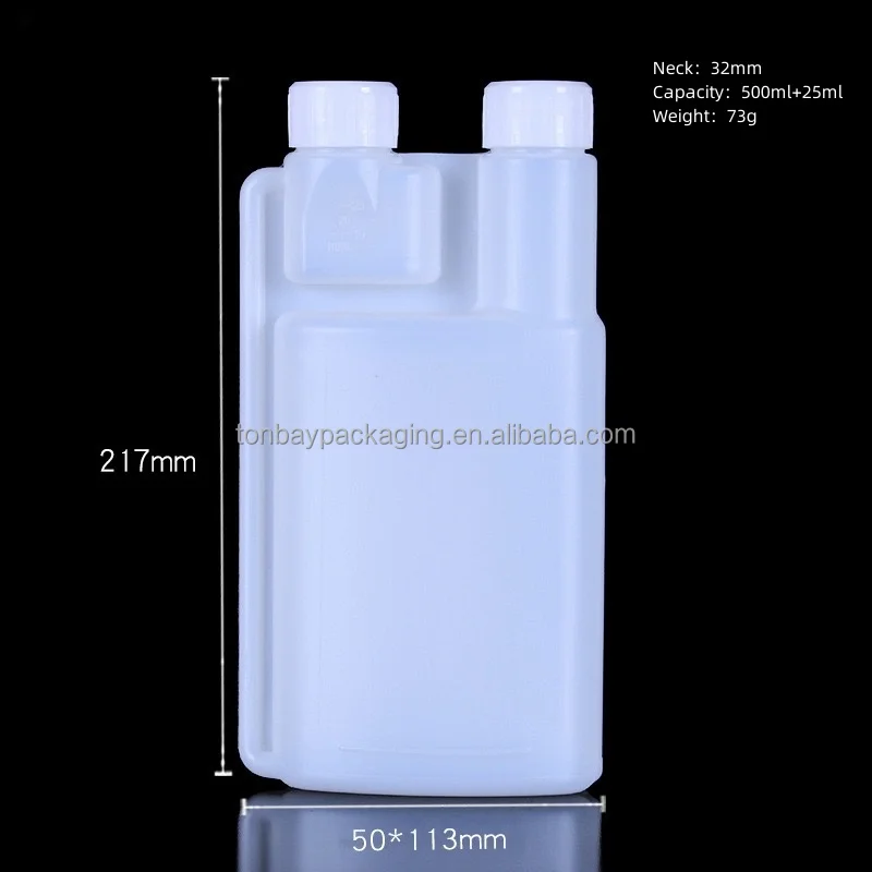 1000ml Twin Neck Plastic Dispenser Bottle with Dual Chamber