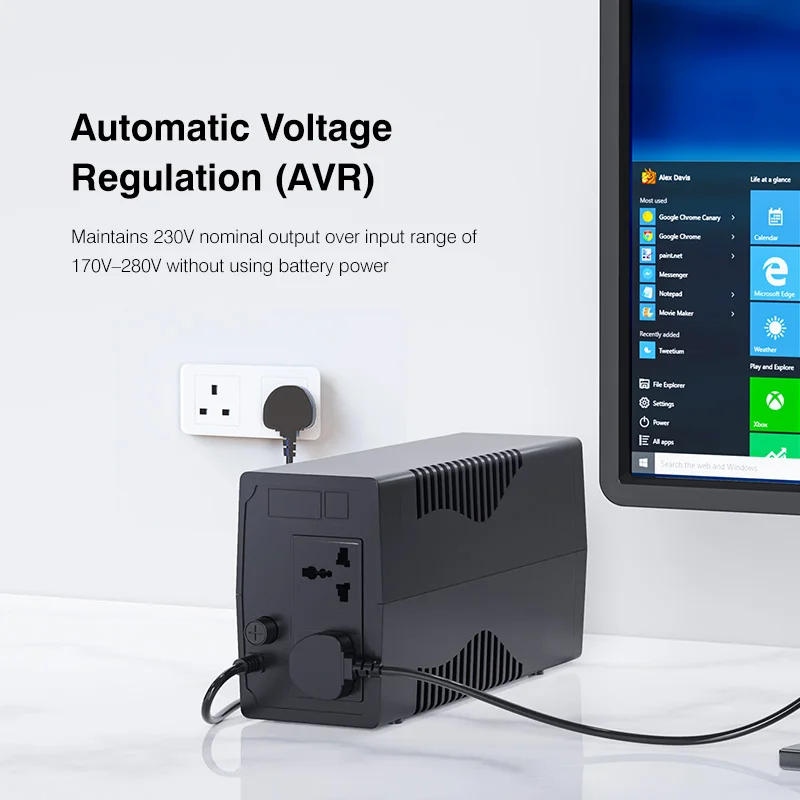 Marsriva Smart Line Interactive Ups 600va 360w Led Led Monitor Power ...