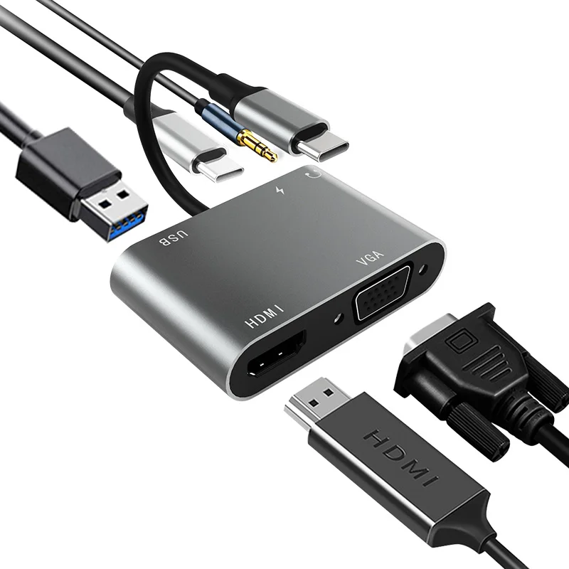 Vcom Usb Type C Docking Station Hub 5gbps Usb C To 2.0v 4k Hdmi 1080p ...