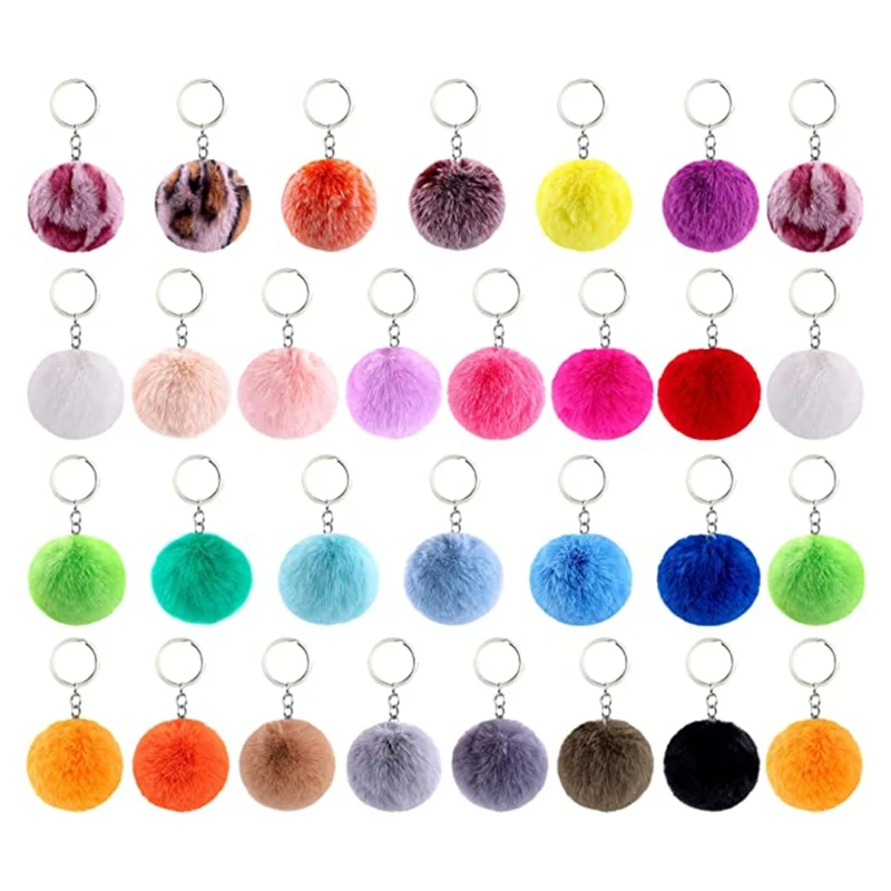 Cute Accessories Keychain Designs Fluffy Cute Faux Fur Pom Pom Tail ...