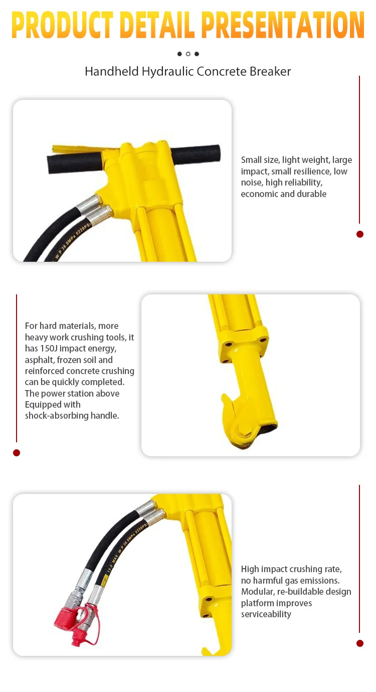 Hydraulic Handheld Concrete Breaker Heavy-duty Breaking In Frozen Soil ...