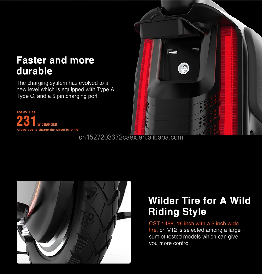 INMOTION V12 Electric Unicycle - 2500W High Speed Monowheel