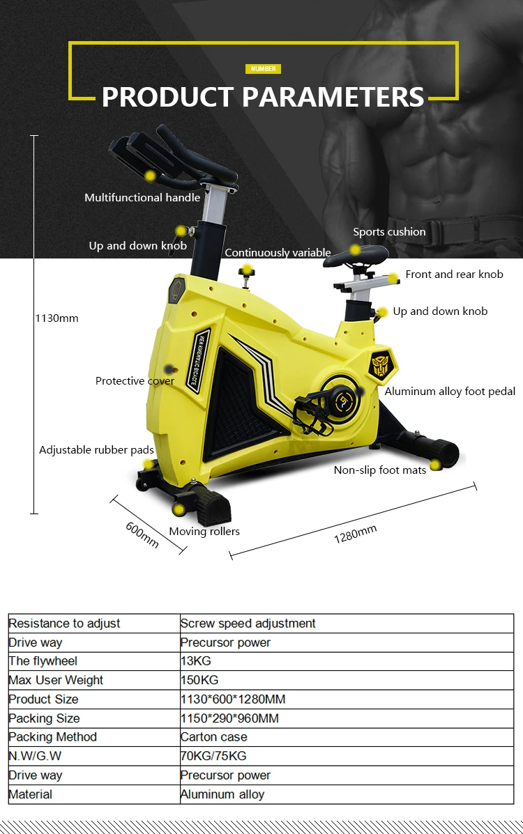 Spinning Bike Gym Equipment Commercial Exercise Spinning Stationary ...