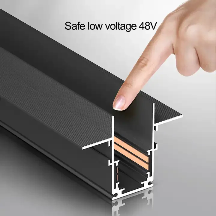 Flushed Mounted Recessed Low Voltage 4 Wires 3 Circuits Magnetic Track ...