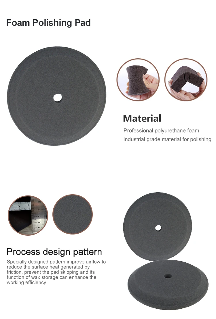 Rotary Polishing Sponge Black Final Finishing Sponge Pad Recessed Foam ...