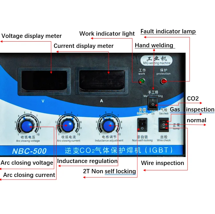 380V Three Phase IGBT MIG CO2 Welding Machine NBC-500