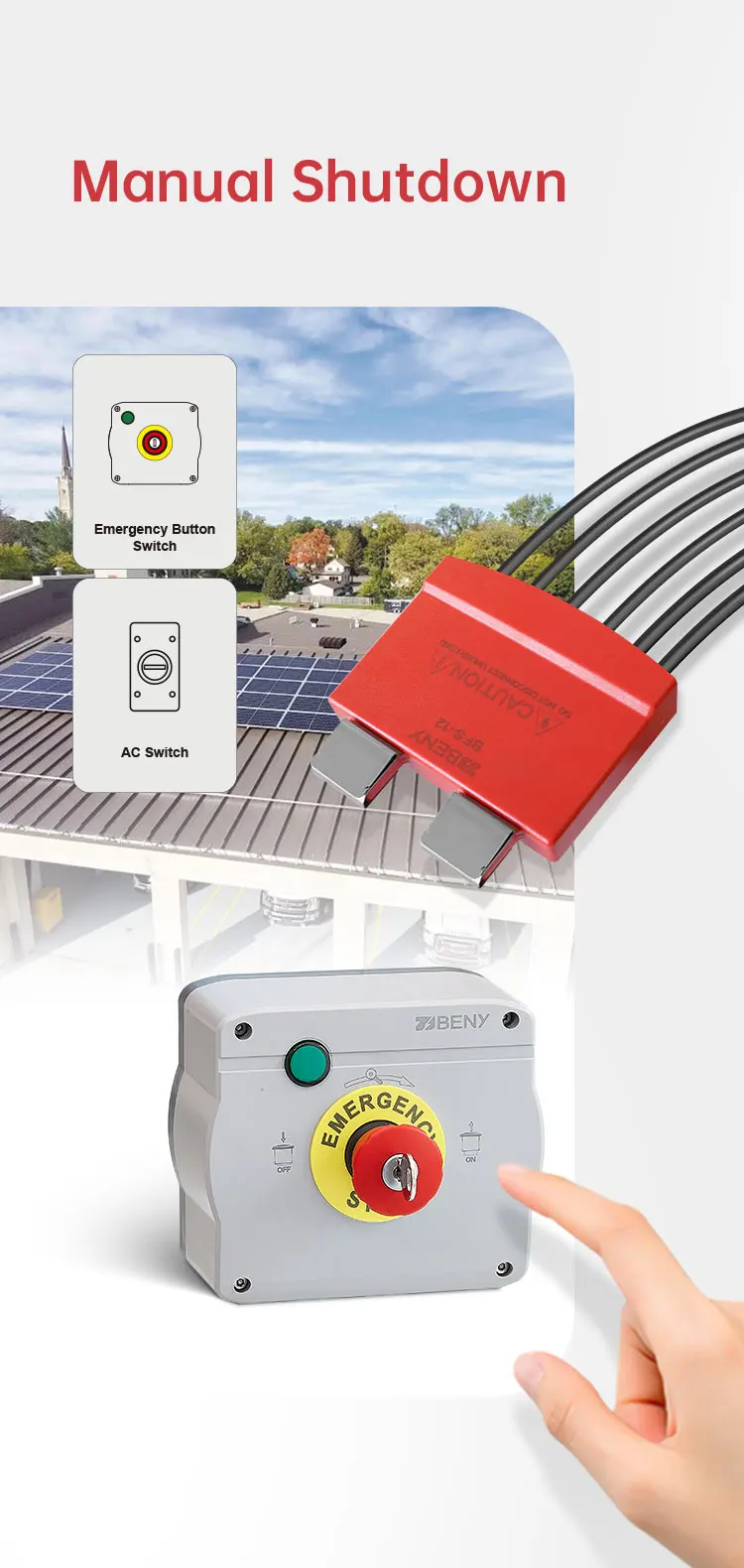 Beny Ce Approved Panel Level Firefighter Safety Switches Rapid Shutdown ...