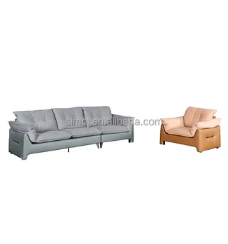 Italian Simple Upholstery Living Room Sofa And Couch Gray Soft Back 4 ...