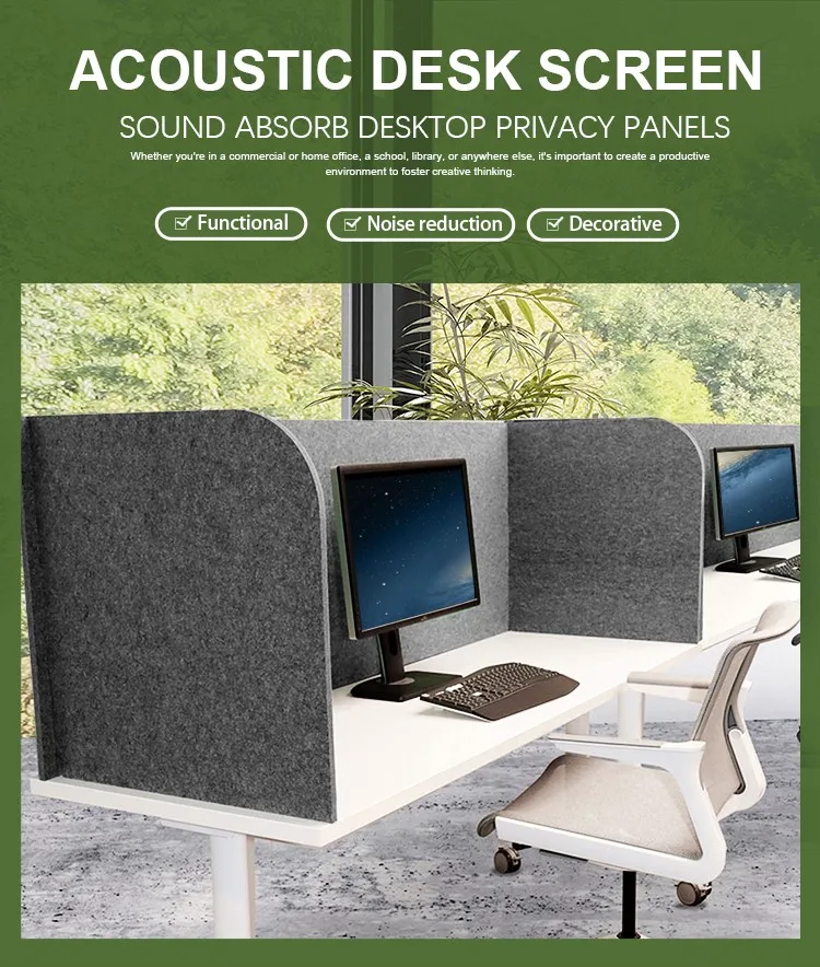 Easy Install Office Desk Divider Screen Eco Friendly Sound Reduce ...