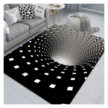 Creative Custom 3d Vortex Trippy Carpet Rug Polyester Fiber Non-slip ...