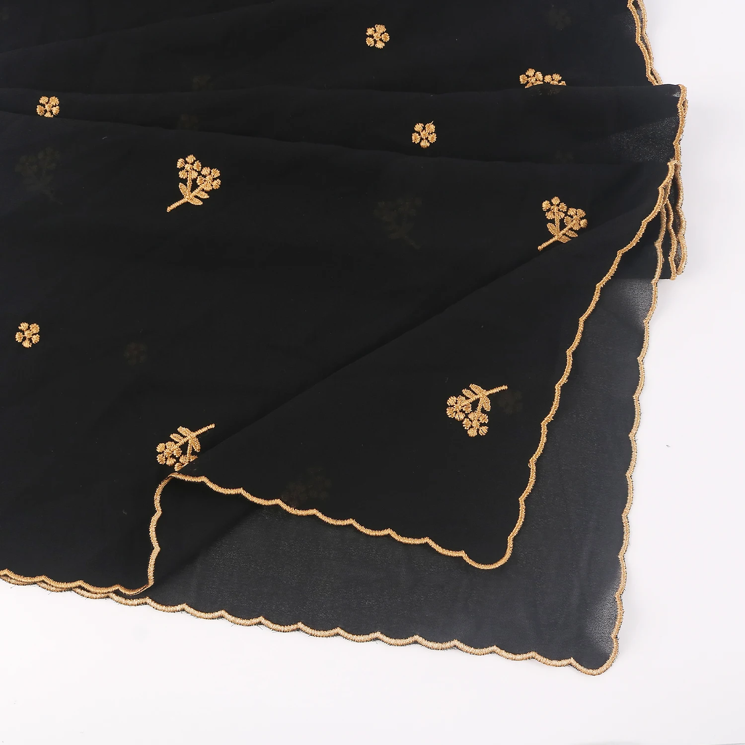 Shawl Sulam Embroidered Chiffon Hijab Scarf Veil Chiffon Shawl For ...