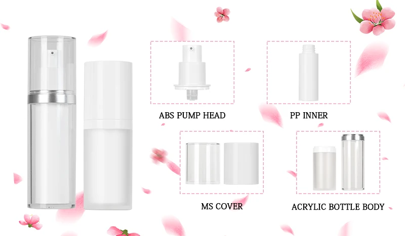 Unique Acrylic Airless Pump Bottles 30ml & 15ml for Sunscreen Lotion, Cream, and Cosmetic ...