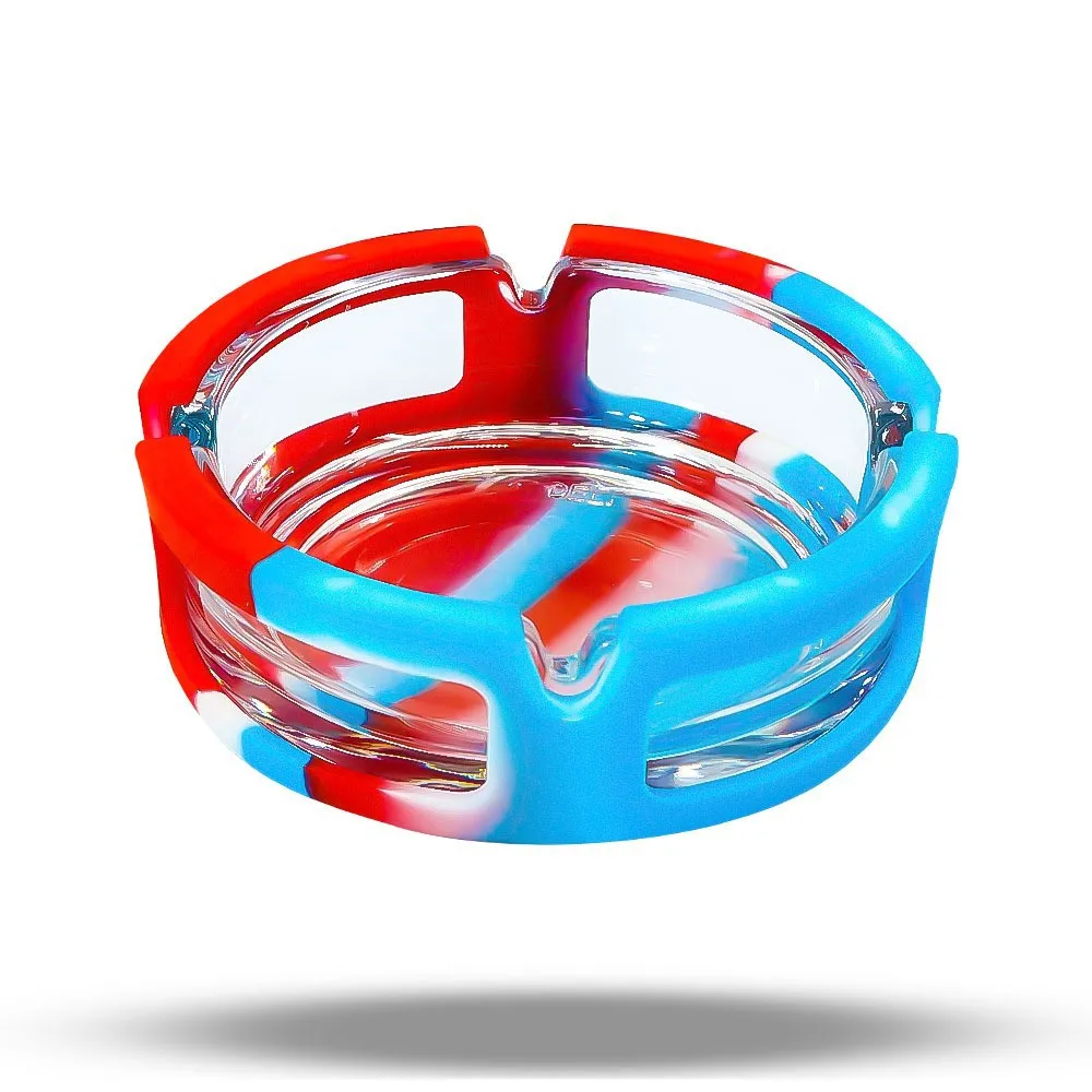 Free Sample Custom Logo Glass Ashtray With Silicone Protector Smoking ...