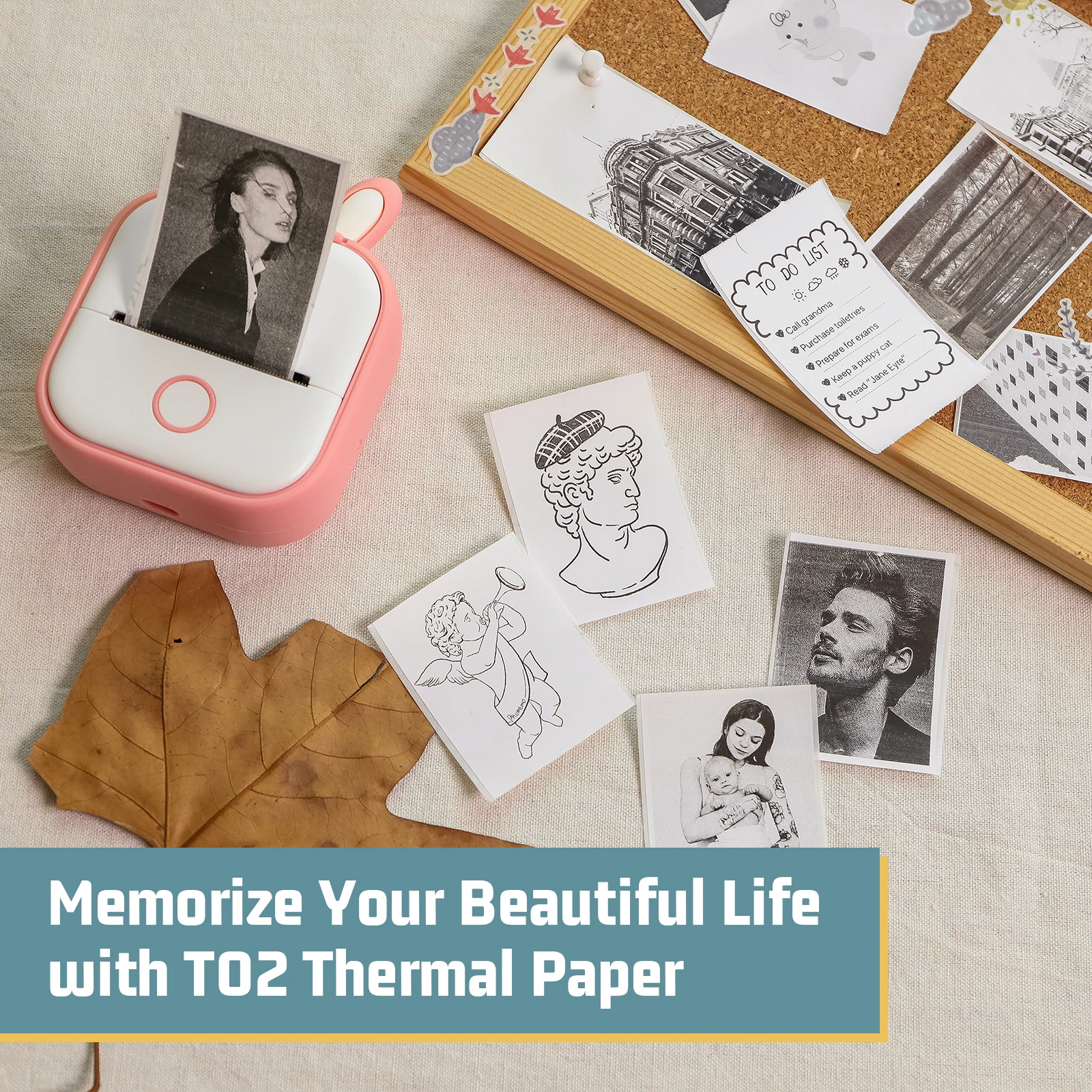 Phomemo T02 Thermal Mini Printer Portable Wireless Inkless Printer For ...