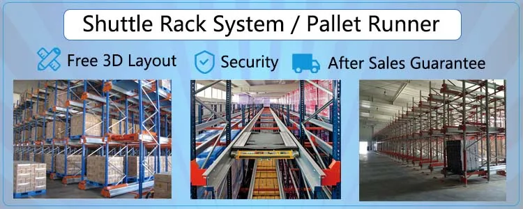 Shuttle Rack System / Pallet Runner High Density Industrial Warehouse ...