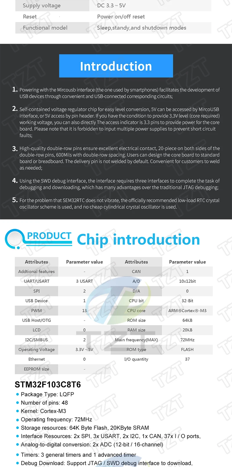 Original IC STM32F103C6T6 STM32F103C8T6 ARM STM32 Minimum System ...
