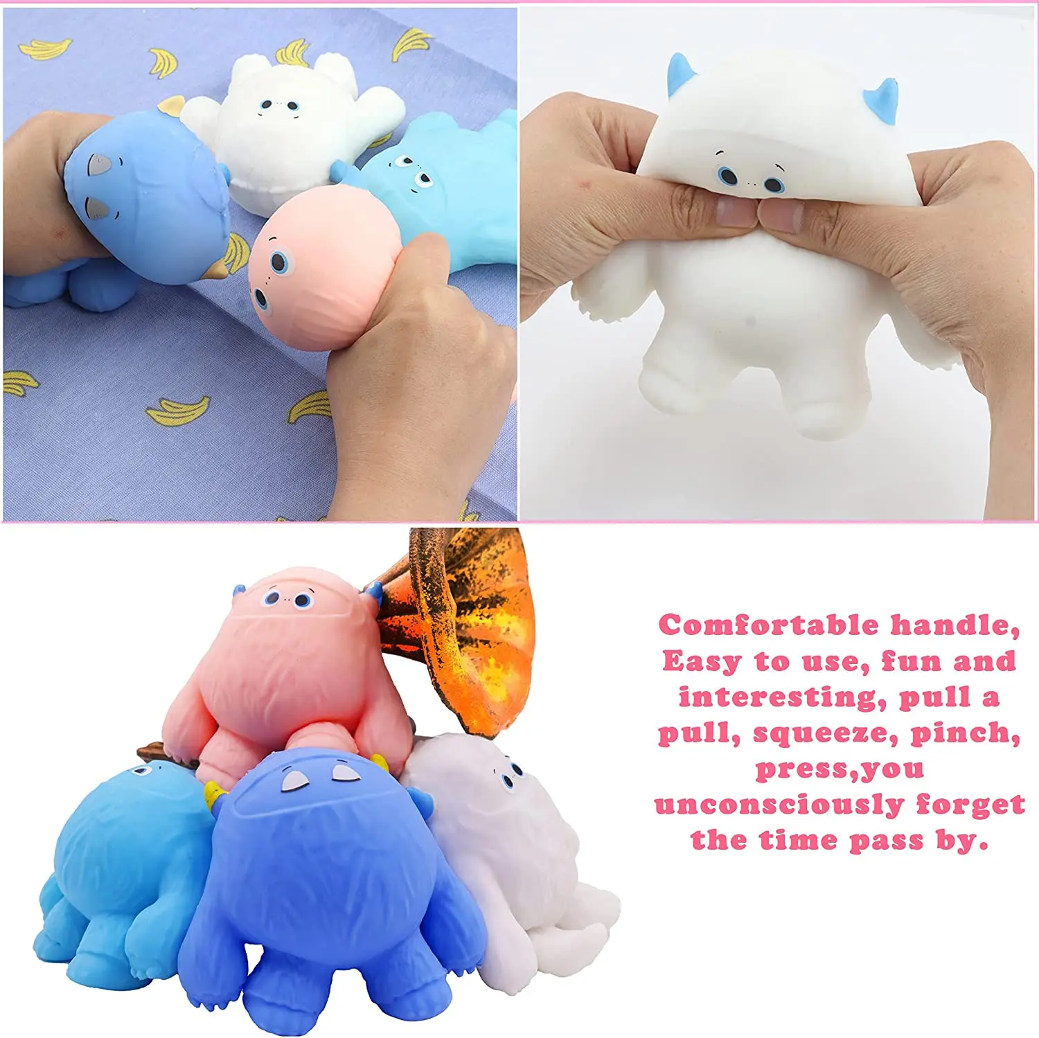 Trendy Monster Tpr Adhd Squeeze Toys Cute Soft Sensory Stress Relief ...