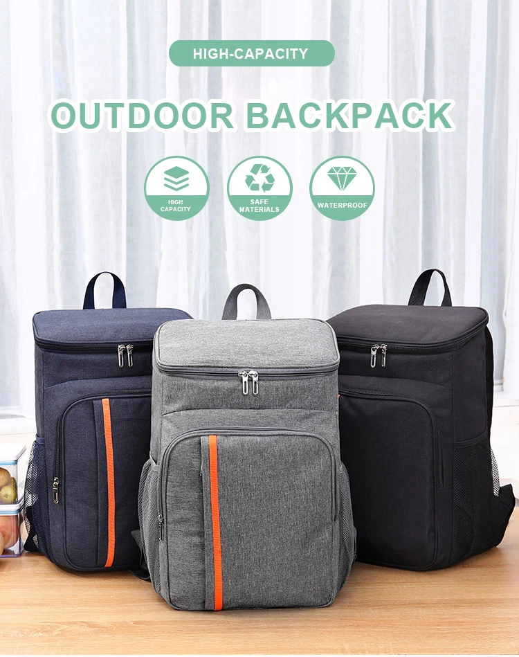 Custom Logo Portable Thermal Insulation Backpack Cooler Backpack Travel ...