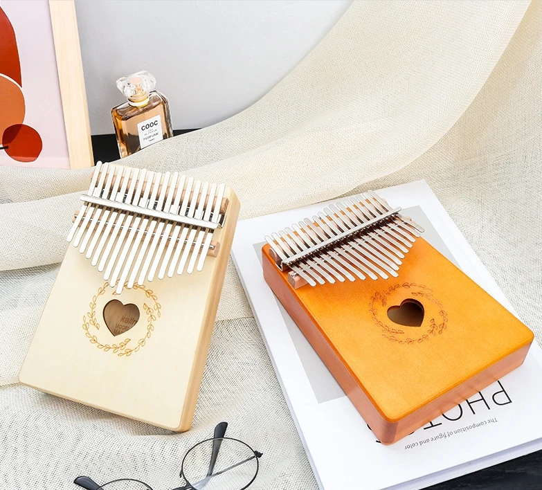 17 Tone Spruce Wood Kalimba African Double Finger Piano Diy Painting ...