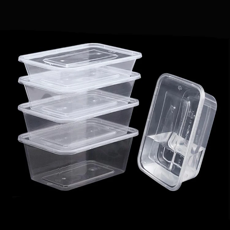 Eco Friendly 500ml Plastic Square Recyclable Disposable Box For Food ...