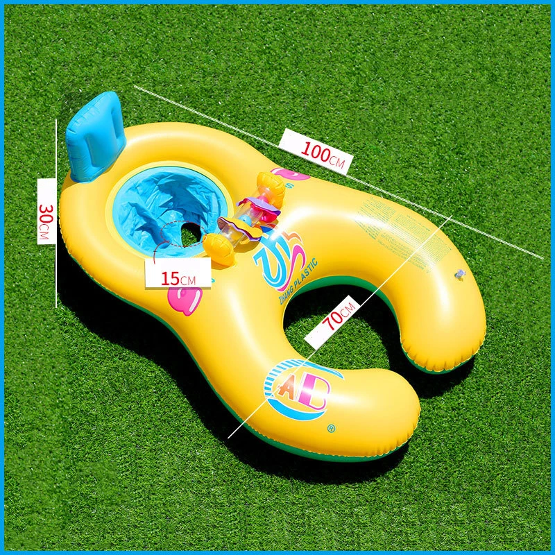 New Mother And Baby Parent-child Double Swim Ring Thickened Inflatable ...