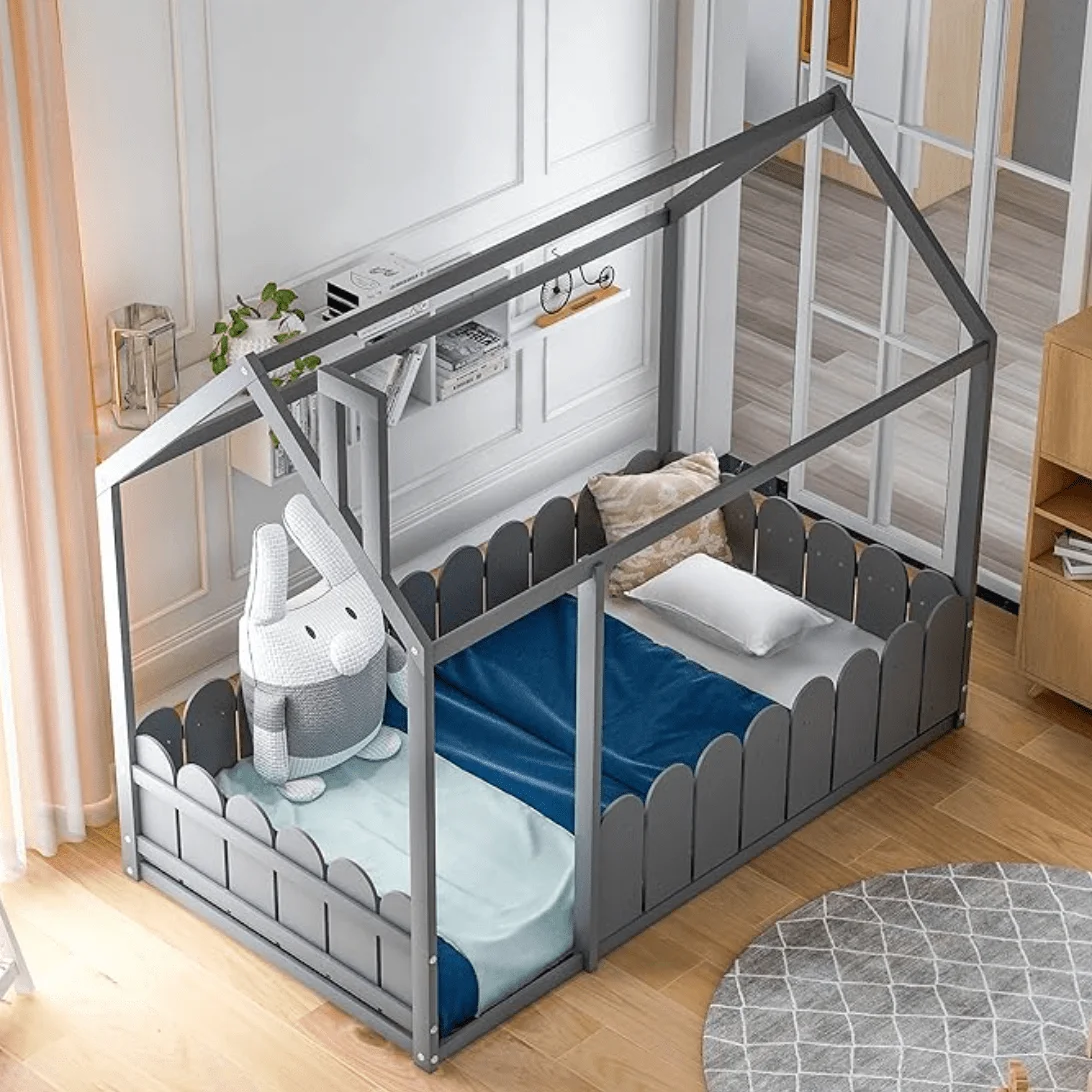 Wooden Montessori Kids Bedroom Children With Storage Drawer Drag Bed ...