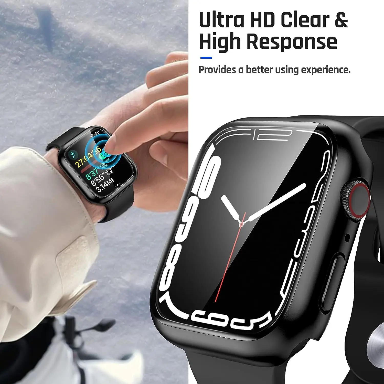 Sport Waterproof Watch Case Glass Screen Protector For Apple Watch ...