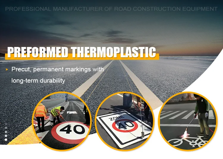 Reflective Thermoplastic Road Marking Tape Preformed Line Markings ...