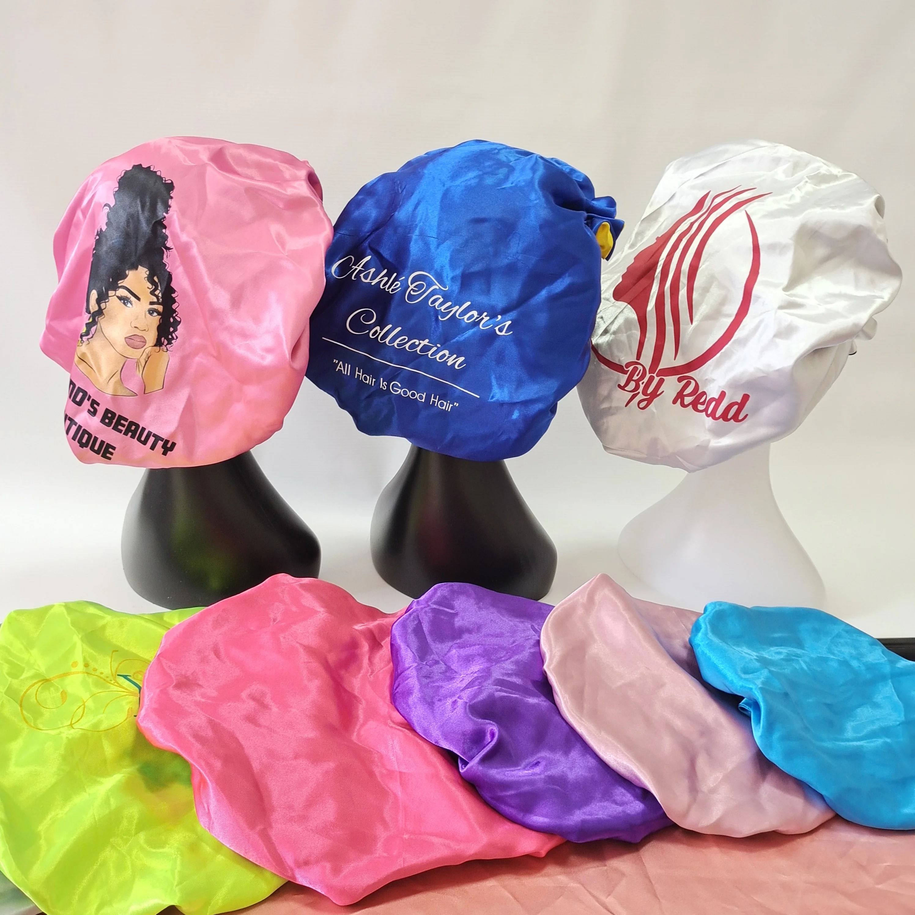 Wholesale Price Long Satin Bonnet - Custom Hair Silk Rosegold