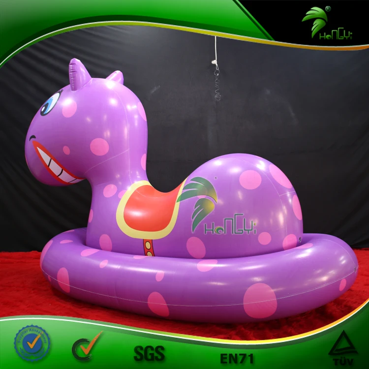 Hongyi Custom Inflatable Purple Horse Ride on Jumping Toy