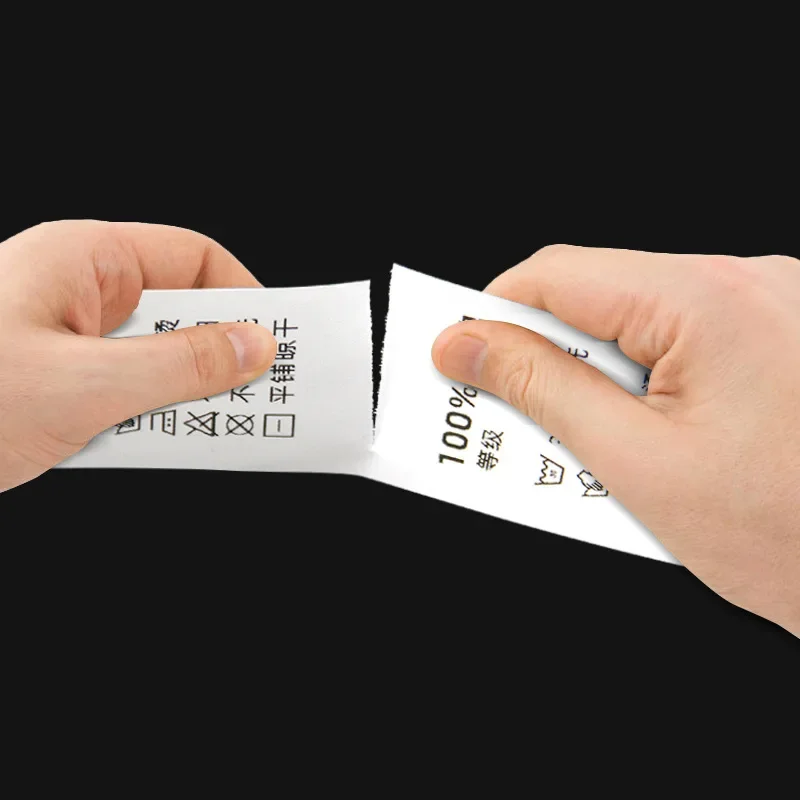 Customizable Tearaway Acetate Taffeta Labels - Pearly Lustre