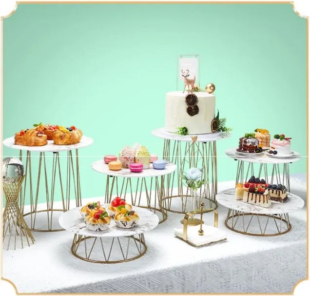 Huadison Wholesale Gold Buffet Party Food Display Stands