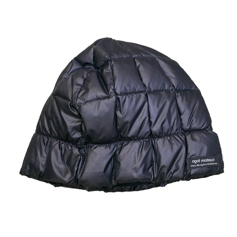 Nylon Fabric Goose down Filled Beanie Cap - Waterproof & Ultra-light