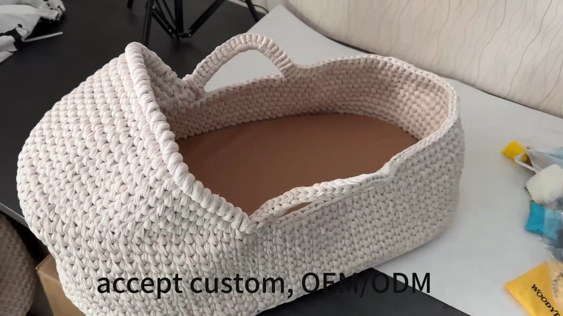 Baby Changing Basket With Extra Travel Diaper Pad Cotton Rope Moses ...
