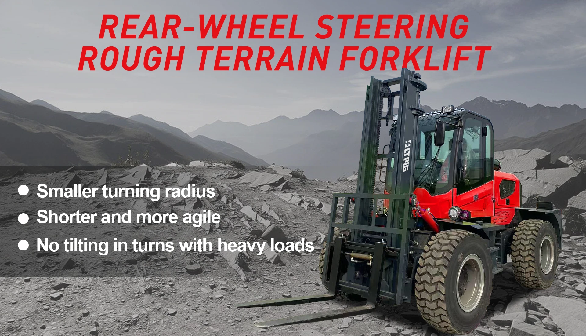 2024 New 5 Ton 5000kg 4WD Off-Road Diesel Forklift Four-Wheel Rough ...