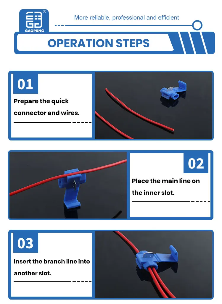 Red Blue Yellow Awg22-10 Insulated Electrical Brass T-tap Connectors ...