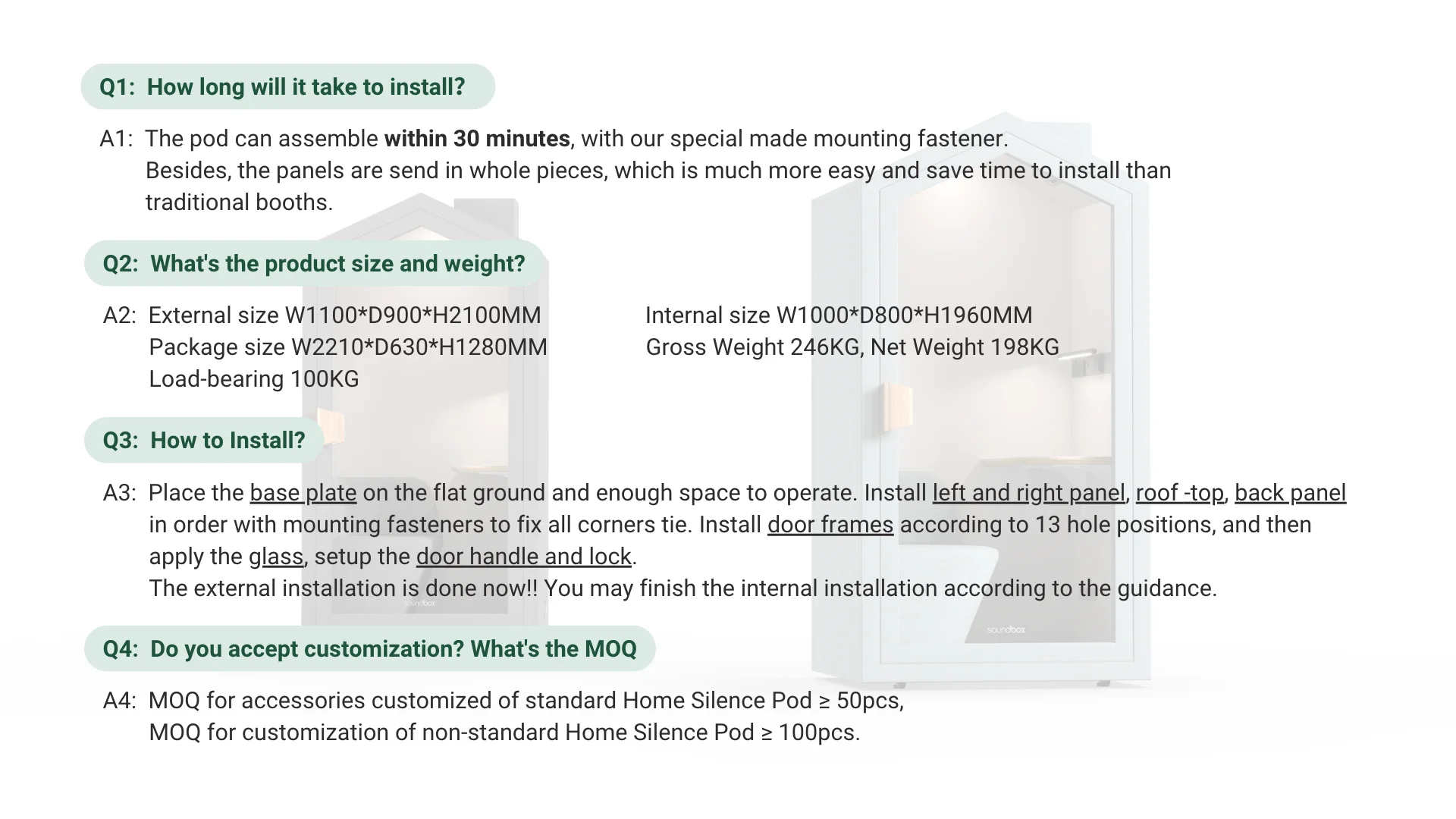 Soundproof Home Office Pod - Privacy and Noise Reduction