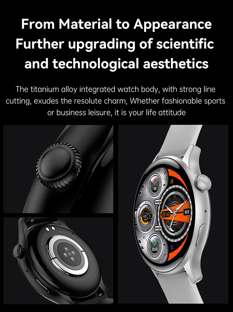 New Hk85 Round Smartwatch Heart Rate Blood Pressure Blood Oxygen ...