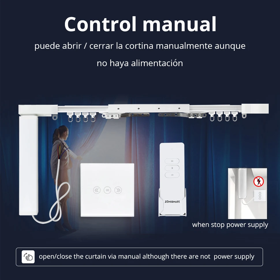 Zemismart Electric Automatic Curtains Motor With Tuya Zigbee Curtain ...