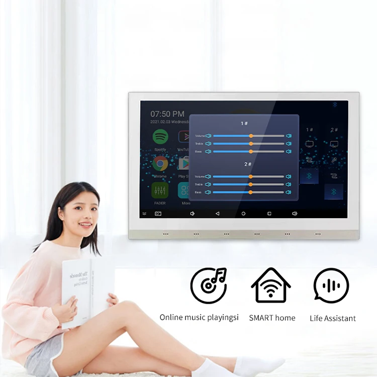 Touch Screen Multi Room Stereo Wifi Music BluetoothS in Wall Amplifier ...