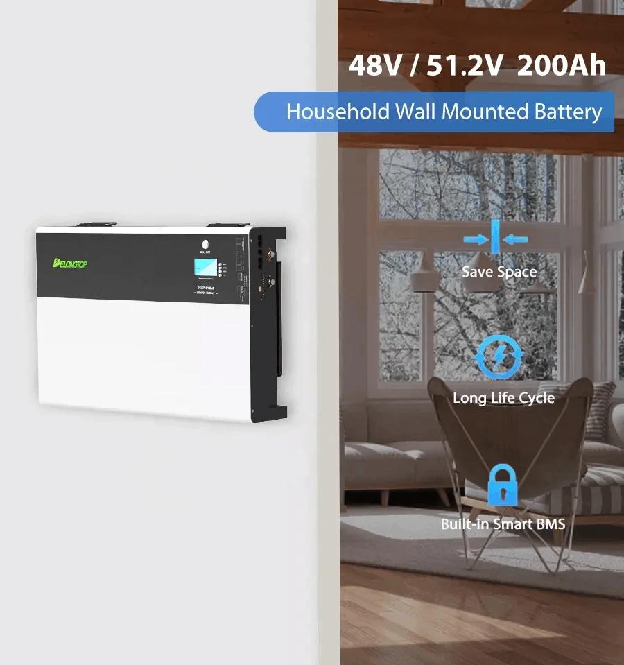Home Power Wall Hybrid Inverter Lifepo4 Battery 48v 200ah 51.2v 10kwh Solar Storage Energy ...