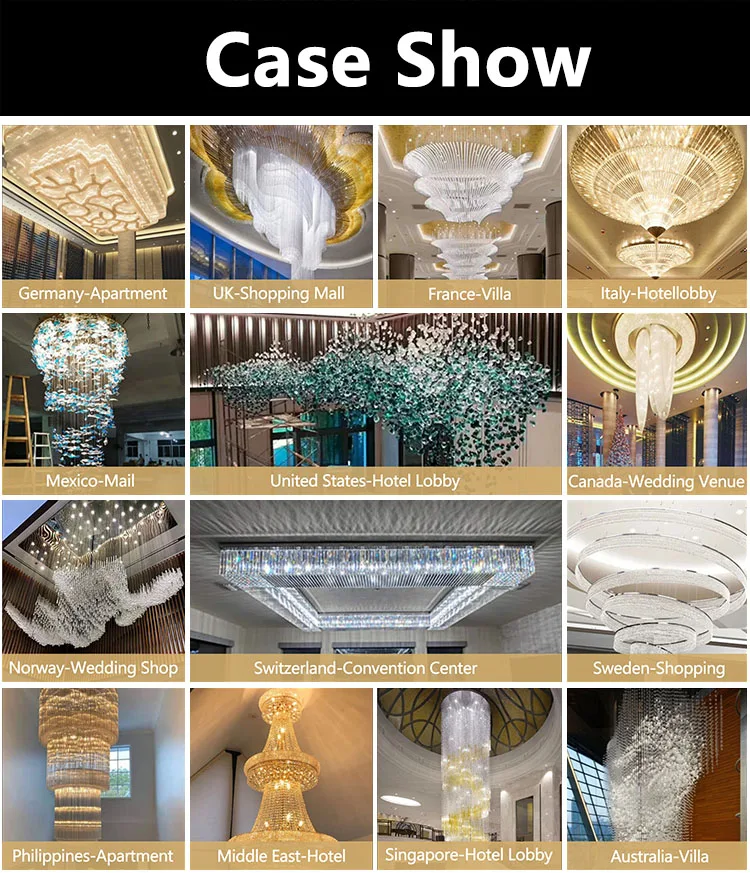 Luxury Party Events Pendant Ceiling Lights Crystal Hall Centerpiece ...