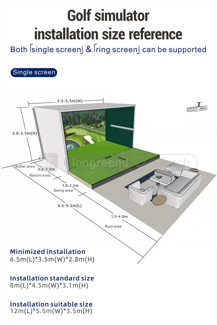 LONGREEND Korean Genuine Indoor Infrared Golf Simulator Putting ...