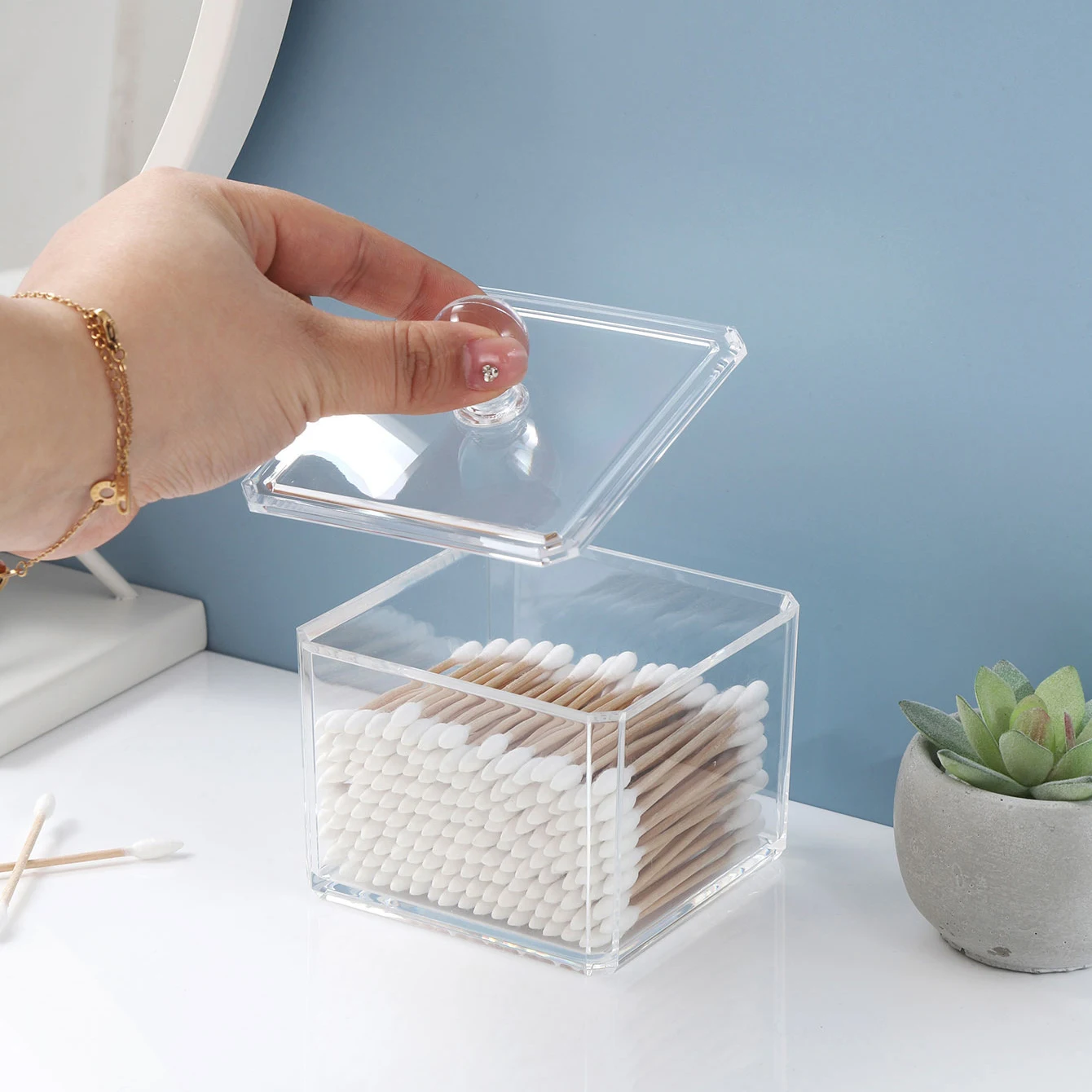 Cosmetics Organization Transparent Plastic Stackable Dust-proof Acrylic ...