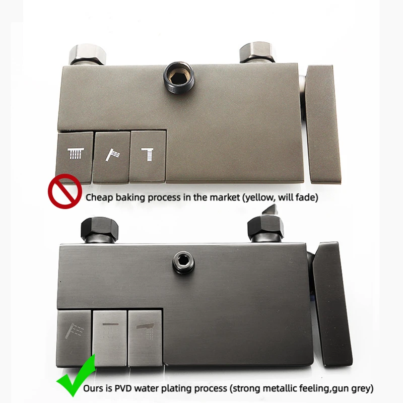 Luxury Piano Key Rainfall Shower Head with Handheld Spray, Adjustable ...