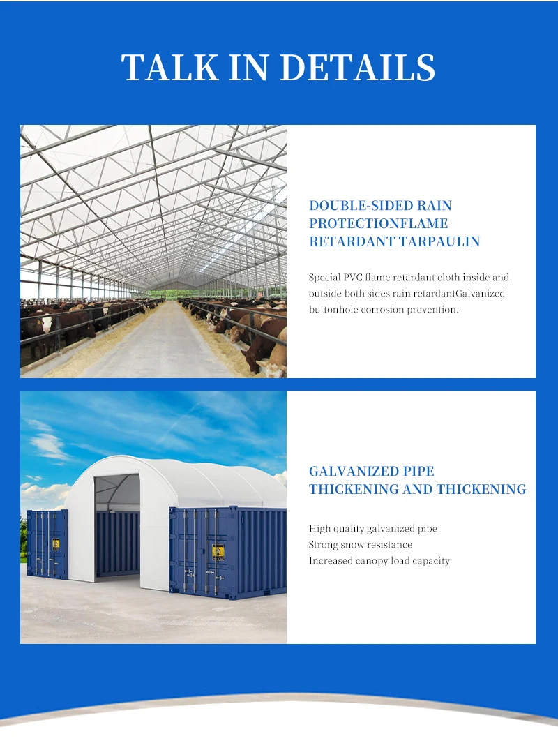 Durable 20ft to 70ft Fabric Container Tents - Heavy Duty