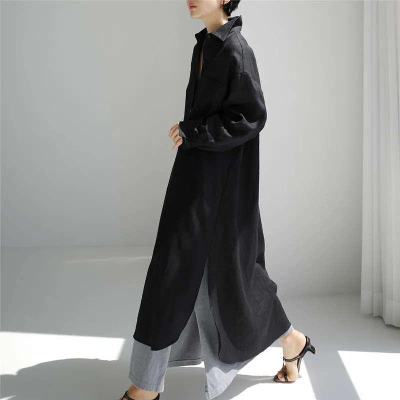 Shop Custom Modest Fashion Button Maxi Long Cotton Linen Smart Casual ...