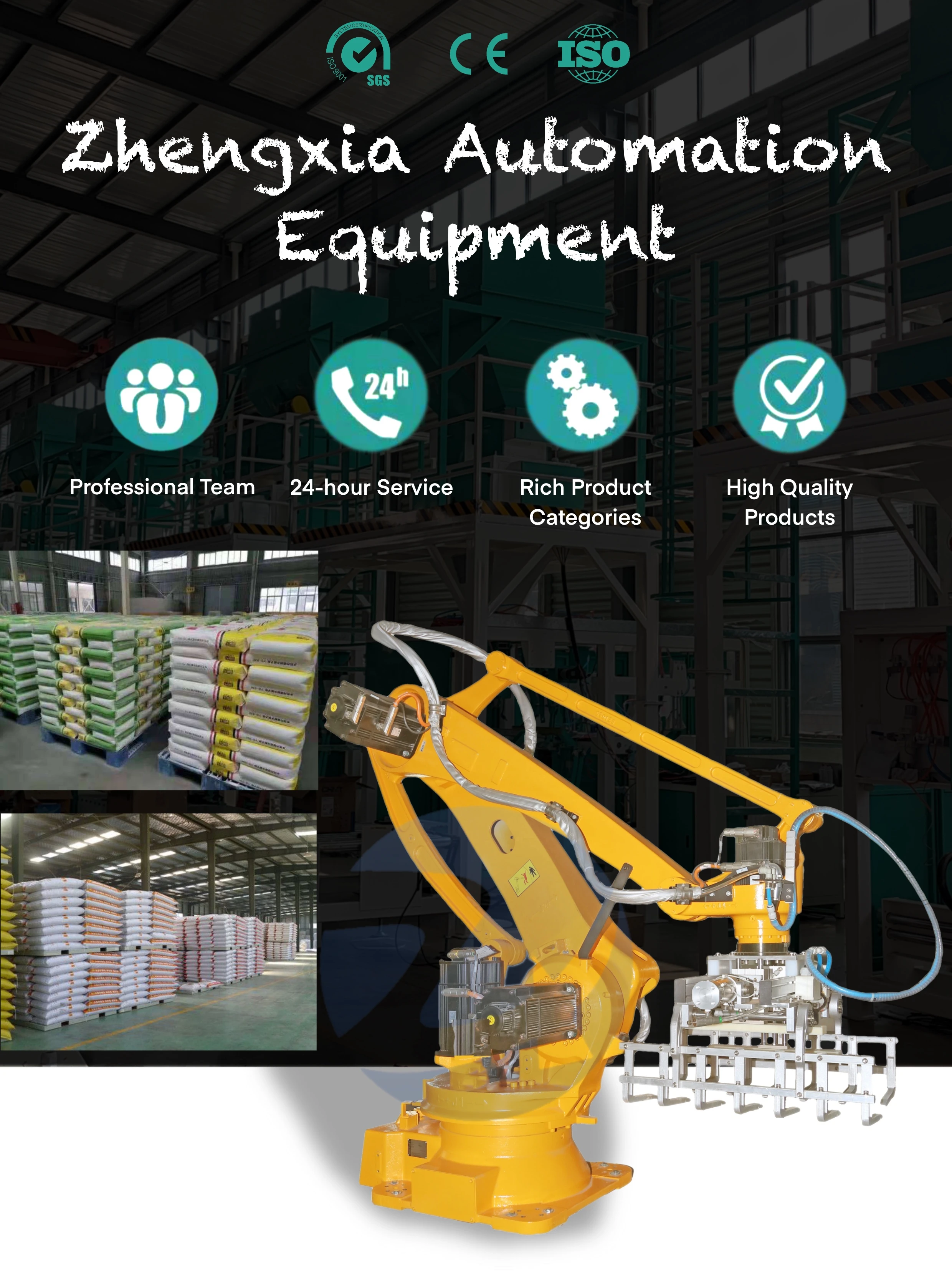 High Intelligent Palletizing Equipment Robotic Bag Carton Wooden Case ...