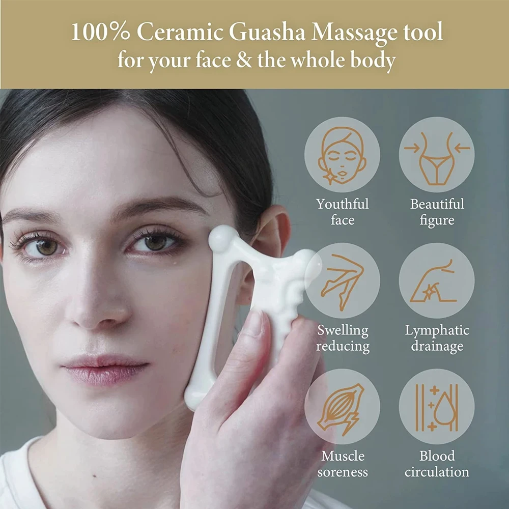 Gua Sha Tools Face Massagers - Ceramic for Skin Tightening